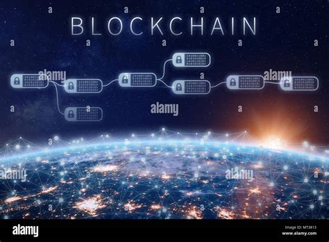 Blockchain Financial Technology Concept With Network Of Encrypted Chain