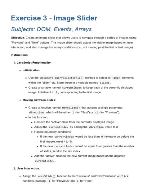 Exercise 3 Image Slider Pdf