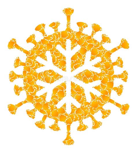 Golden Vector Winter Virus Mosaic Icon Stock Vector Illustration Of Pathogen Freeze
