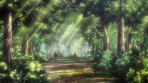 Природа лес в аниме картинки с природными пейзажами фото