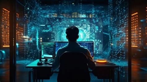 Premium Ai Image Cyber Security And Data Protection Businessman Using Generative Ai