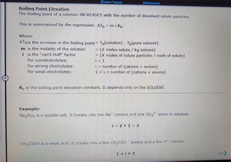 solved boiling point elevation the boiling point of a