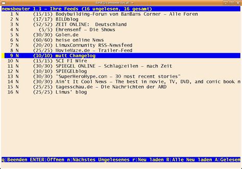 Rss Feedreader Für Die Textkonsole Linuxcommunity