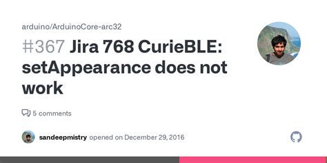 Jira 768 Curieble Setappearance Does Not Work · Issue 367 · Arduino