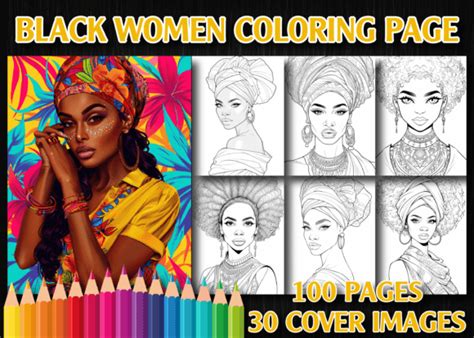 Black Women Coloring Pages For Adults Graphic By Design Station Creative Fabrica