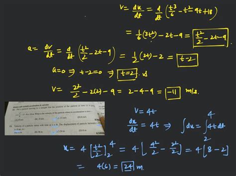 Motion With Variable Acceleration And Calculus 12 For A Particle Moving I