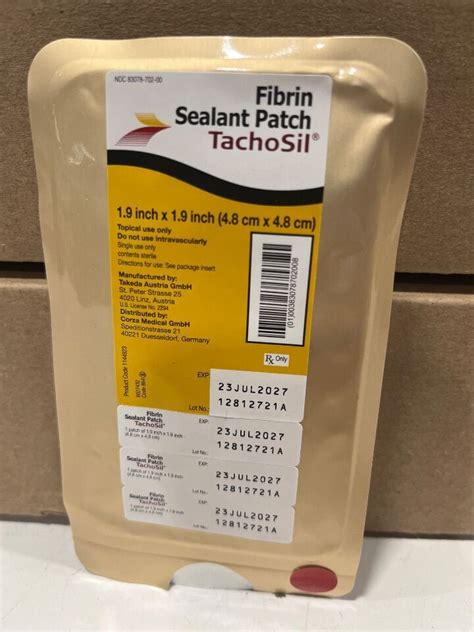 New Baxter Tachosil 1144923 Fibrin Sealant Patch Disposables General