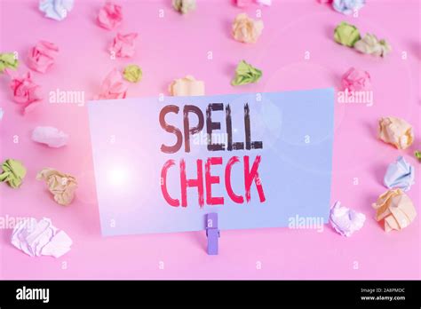 Handwriting Text Spell Check Conceptual Photo To Use A Computer Program To Find And Correct