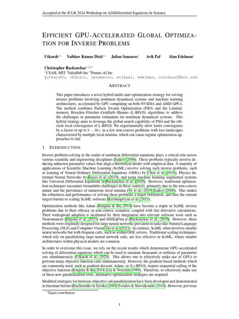 Efficient Gpu Accelerated Global Optimization For Inverse Problems Pdf Mathematical