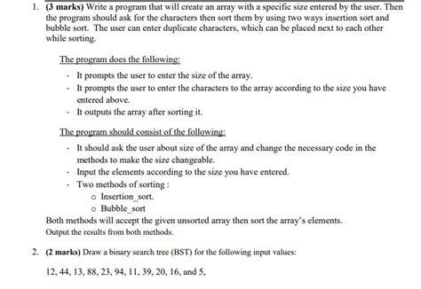 Solved 1 3 Marks Write A Program That Will Create An