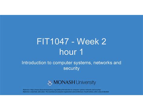 fit1047 week2 part1 part2 fit1047 week 2 hour 1 introduction to computer systems networks