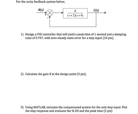 Solved For The Unity Feedback System Below KC S S S Chegg