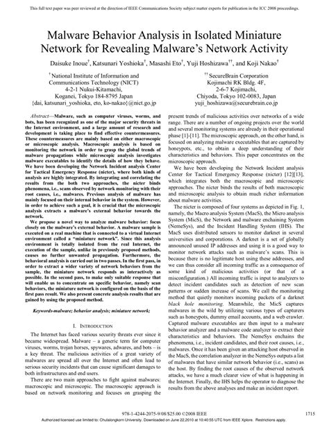Pdf Malware Behavior Analysis In Isolated Miniature Network For