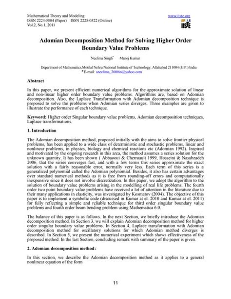 Adomian Decomposition Method For Solving Higher Order Boundary Value