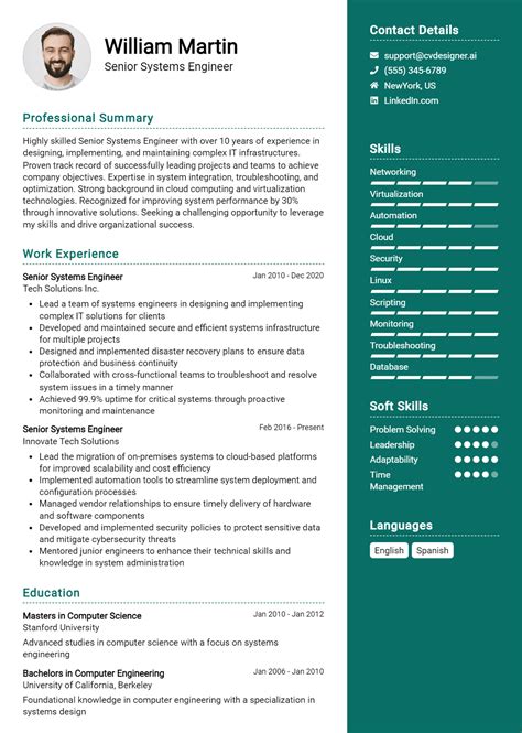 16 Senior Systems Engineer Resume Examples And Templates For 2024