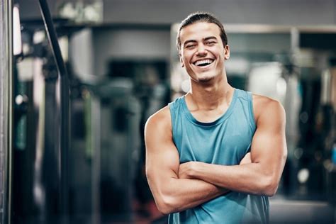 Premium Photo Fitness Gym And Happy Portrait Of Personal Trainer Man