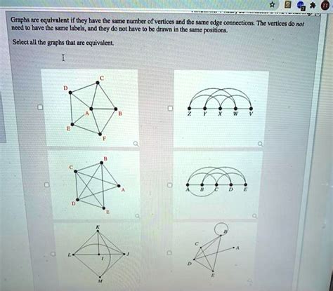 Solved Graphs Are Cquivglent If They Have The Same Number Of Verticcs