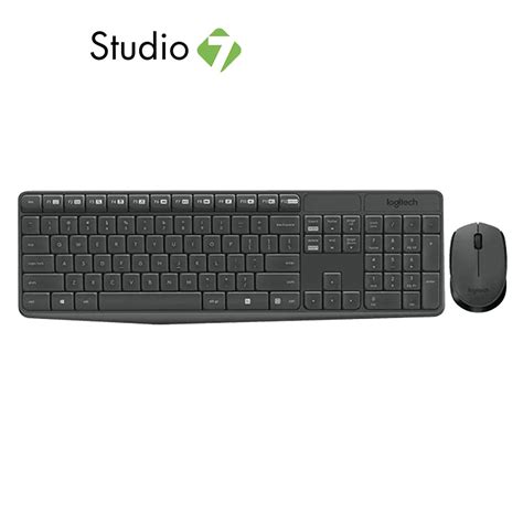 เมาส์และคีย์บอร์ดไร้สาย Logitech Wireless Mouse Keyboard Mk235 Black Th En By Syudio7