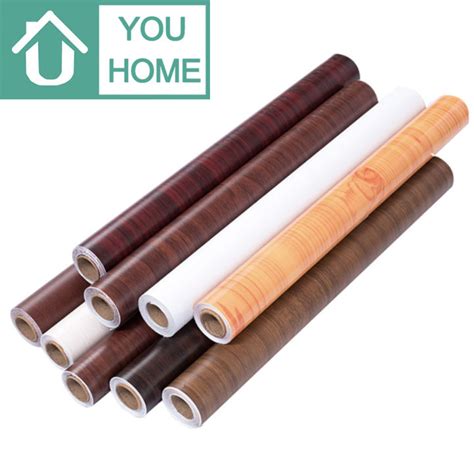 วอลเปเปอร์ลายไม้ มีกาวในตัว วอเปเปอร์ติดผนัง สติ๊กเกอร์ติดผนัง Wallpaper Pvc สติ๊กเกอร์ติดโต๊ะ