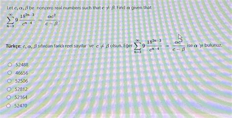 let c a ß be nonzero real numbers such that cß