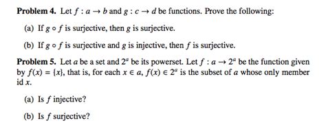 Solved Let F A Righarrow B And G C Rightarrow D Be Chegg Com