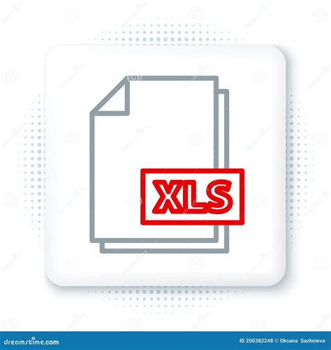 Line Xls File Document Download Xls Button Icon Isolated On White Background Excel File Symbol