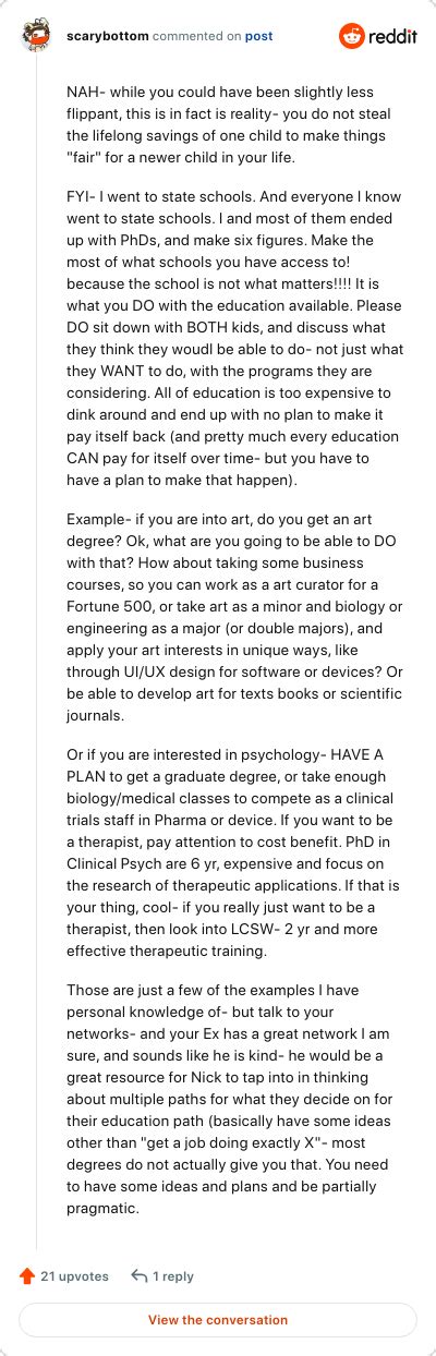 Stepmom Tells Stepson ‘thems The Breaks Over College Funds Diply