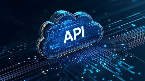 Cloud Based Api Technology With Digital Circuitry Background For Modern Applications Premium