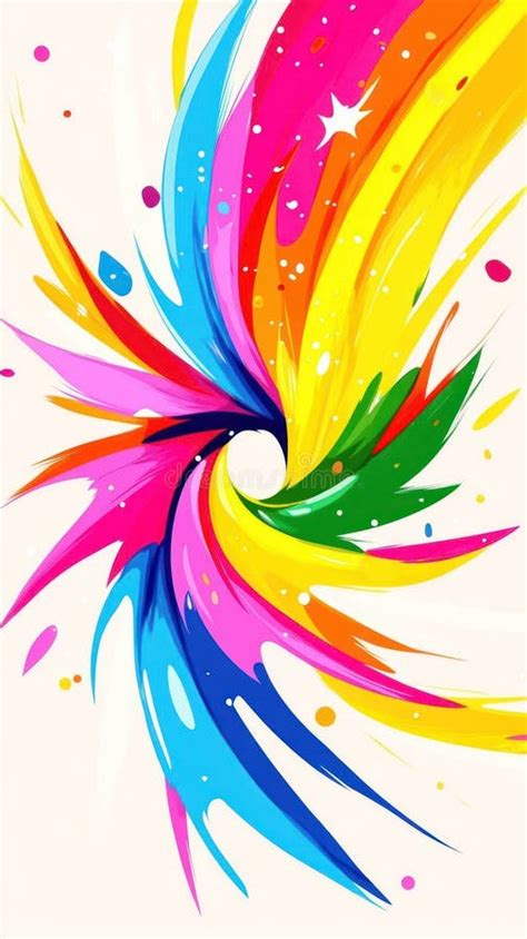 A Vibrant Swirl Of Colors Creating An Abstract Design With Dynamic Energy Stock Illustration