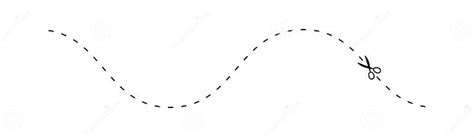 Scissors On Dashed Line Dash Line And Scissors Dot Outline And
