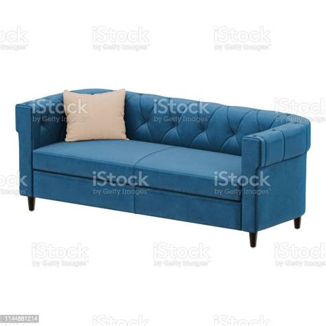 베개 고립 된 배경 3d 렌더링을 가진 파란 소파 소파에 대한 스톡 사진 및 기타 이미지 소파 흰색 배경 0명 Istock