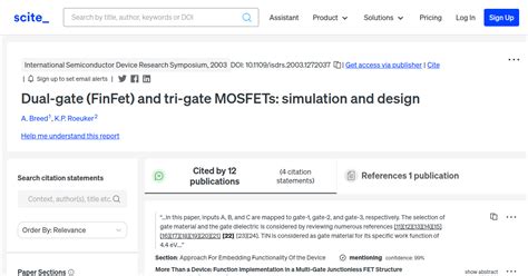 Dual Gate Finfet And Tri Gate Mosfets Simulation And Design Scite Report
