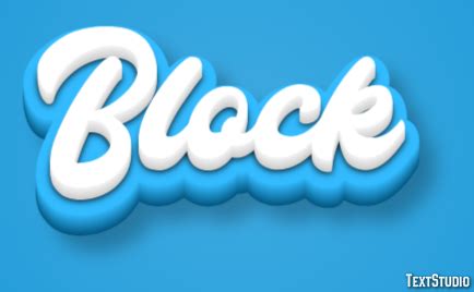 Block Text Effect And Logo Design Word