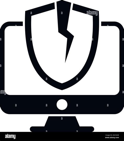 Computer Error Icon Simple Vector Security Threat Alert Scam Stock Vector Image And Art Alamy