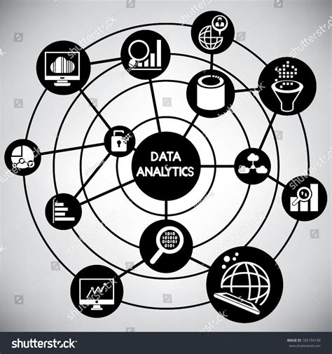 Data Analytics Network Info Graphic Stock Vector Royalty Free 185194199 Shutterstock