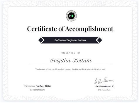 poojitha kottam on linkedin hackerrank softwareengineering internship coding techskills…