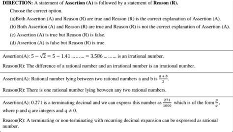 Direction A Statement Of Assertion A Is Studyx