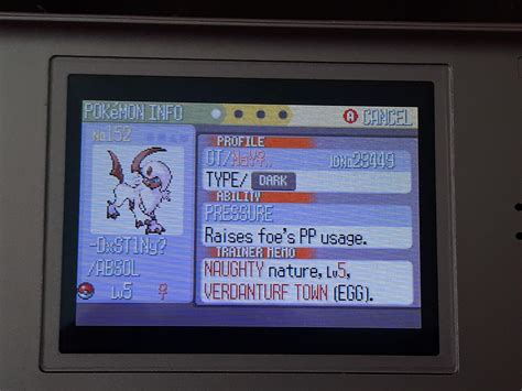 [gen Iii] Pokemon Ruby Shiny Bred 26 31 23 31 31 31 Naughty Absol