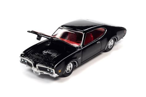 1969 Oldsmobile 442 Black Red Stripes Rc2 Rcsp02624 164 Scale