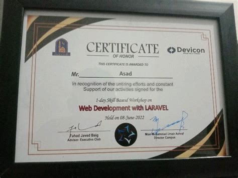 Asad Ali Zaffar Laravel And Front End Expert On Linkedin University Honor Laraveldeveloper