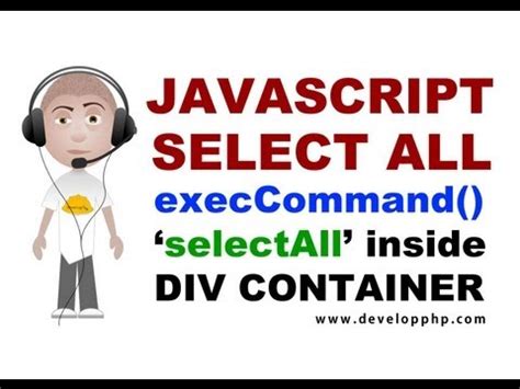 Div Select All Text Javascript Programming Tutorial ExecCommand
