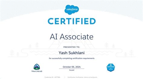 Salesforcecertified Aiassociate Trailblazer Yash S