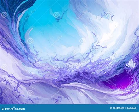 An Abstract Expressionistic Composition Featuring Vibrant Swirl And Wave Shapes Royalty Free