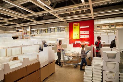 Kazan, Russia - December 22, 2019: Interior of Large IKEA Store with a ...