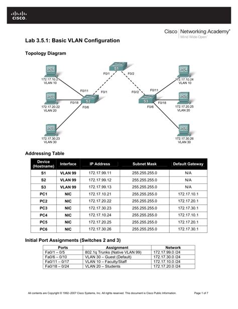 Basic Vlan Configuration Lab Cisco Networking