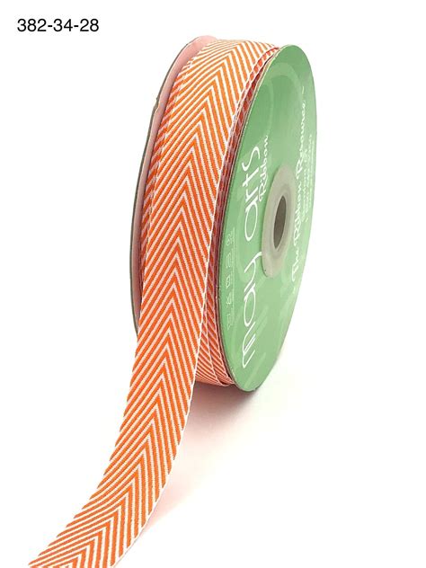 Inch Twill Chevron Stripe Ribbon With Woven Edge