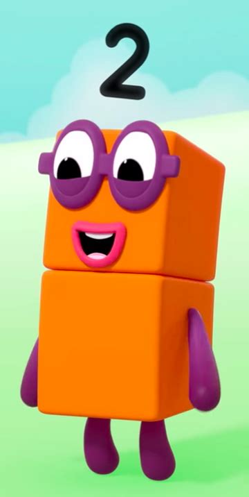 numberblocks two 2 as a human cartoon numberblocks