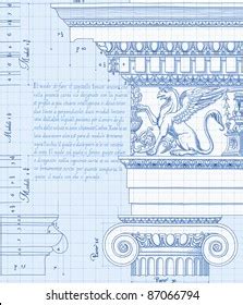Blueprint Hand Draw Sketch Ionic Architectural Stock Vector Royalty Free Shutterstock