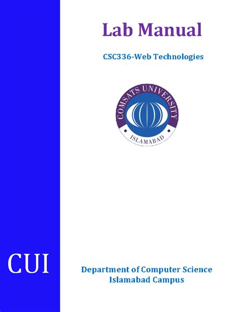 Csc 336 Wt Lab Manualsp 22 V3 Lab Manual Csc336 Web Technologies Cui Department Of Computer