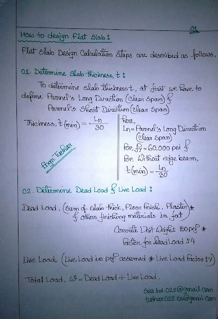 SEA Soft And Design Consultants Design Calculation Steps For Flat Slab
